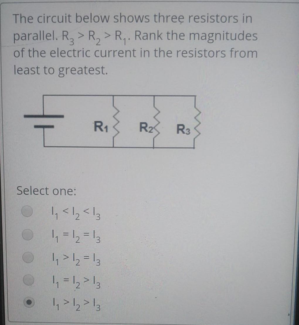 Solved The circuit below shows three resistors in parallel. | Chegg.com