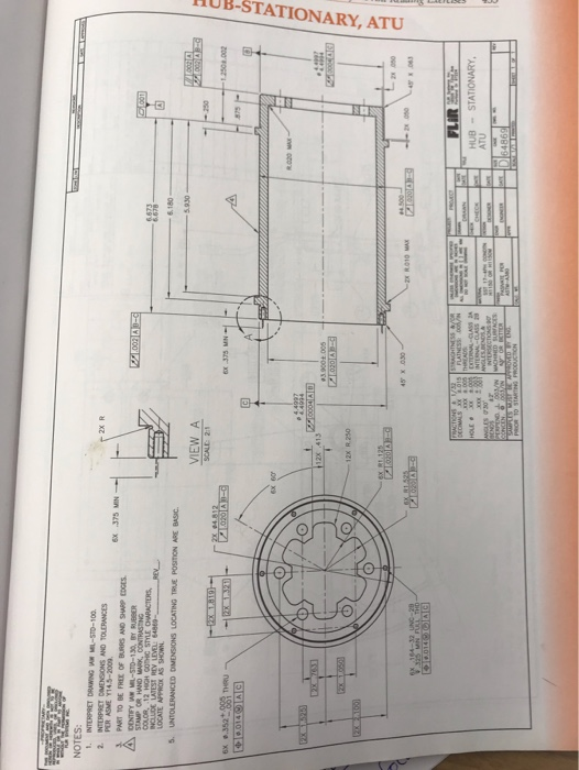 Refer to the print of the HUB-STATIONARY ATU found on | Chegg.com