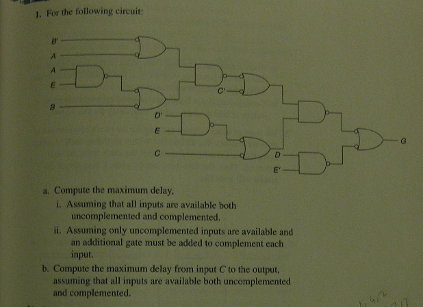 Compute the maximum delay, Assuming t all inputs | Chegg.com