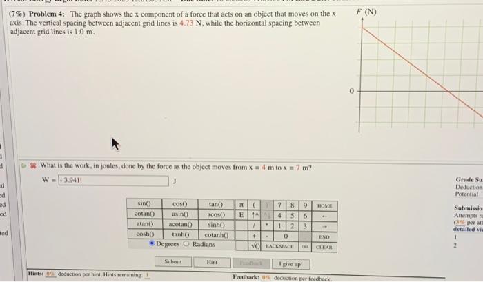 Solved (7\%) Problem 4: The graph shows the x component of a | Chegg.com Solved (7\%) Problem 4: The graph shows the x component of a | Chegg.com