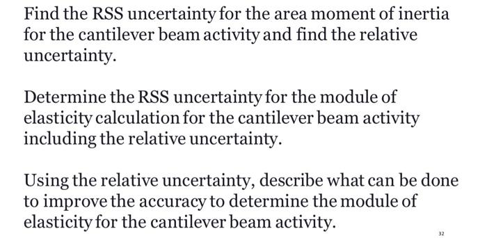 Find the RSS uncertainty for the area moment of | Chegg.com