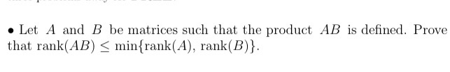 Solved • Let A and B be matrices such that the product AB is | Chegg.com