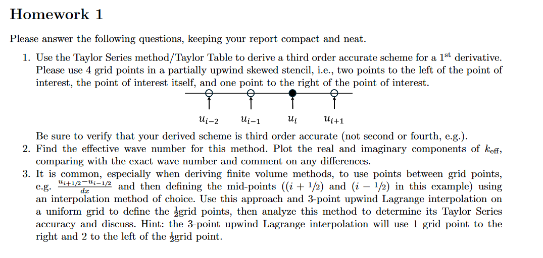 Solved 1.Use the Taylor Series method/Taylor Table to derive | Chegg.com