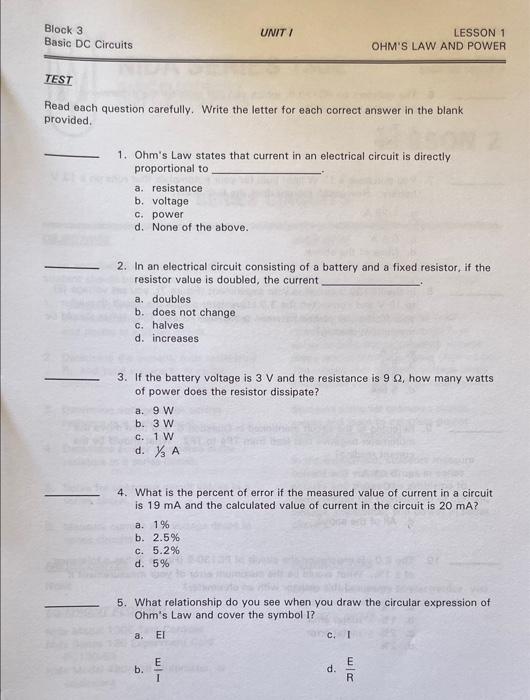 Solved 1. The purpose of a continuity check is to a. | Chegg.com