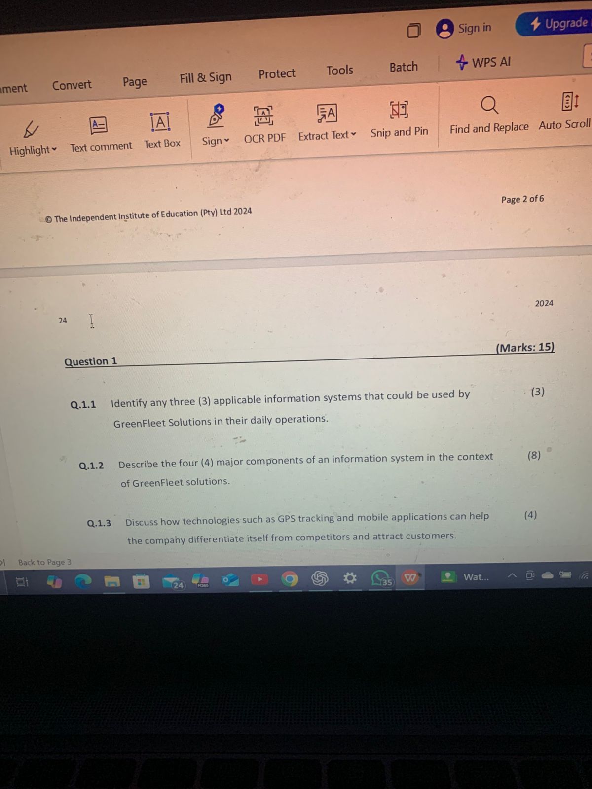 Solved Question 1Q.1.1 ﻿Identify any three (3) ﻿applicable | Chegg.com