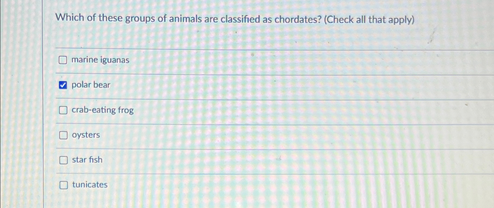 Solved Which of these groups of animals are classified as | Chegg.com
