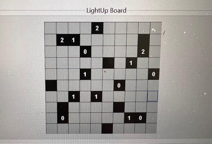 Solved Please help me solve this LightUp puzzle using Direct | Chegg.com