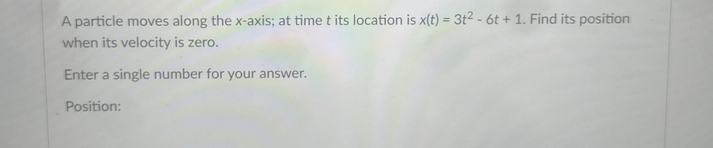 Solved A particle moves along the x-axis; at time t ﻿its | Chegg.com