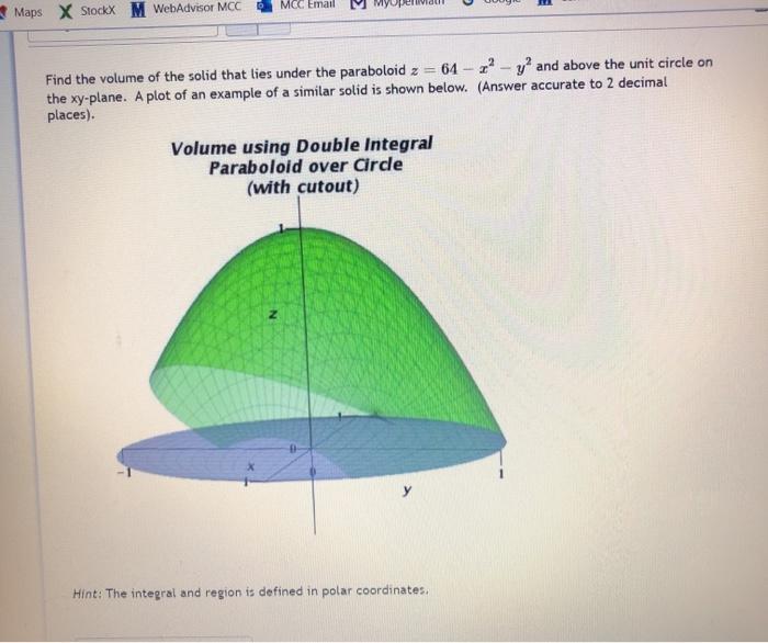 Solved MOC Email Maps X StockX M WebAdvisor MCC Find the | Chegg.com