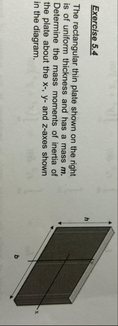 Solved Exercise 5.4The rectangular thin plate shown on the | Chegg.com