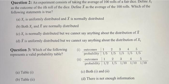 Solved Question 2: An experiment consists of taking the | Chegg.com