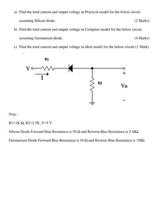Solved a) Find the total current and output voltage in | Chegg.com