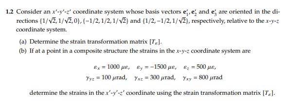 Solved 1.2 ﻿Consider an x'-y'-z' ﻿coordinate system whose | Chegg.com