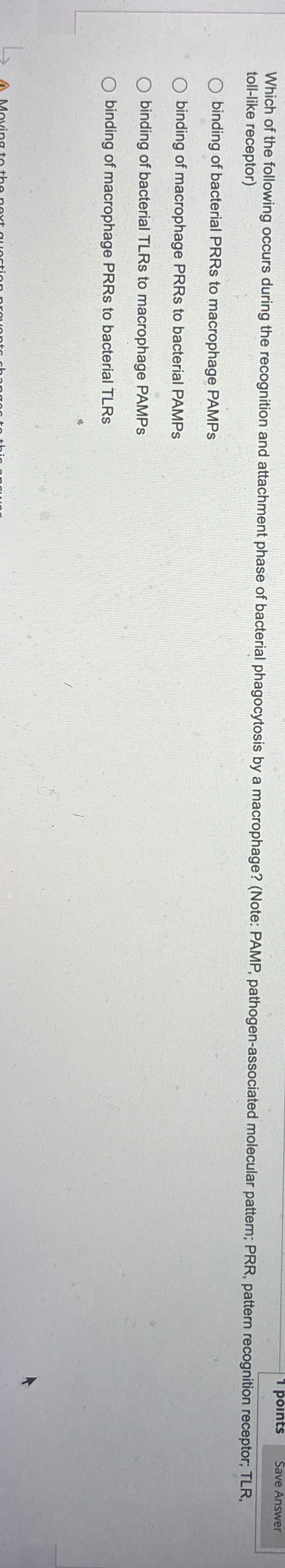 Solved Which of the following occurs during the recognition | Chegg.com