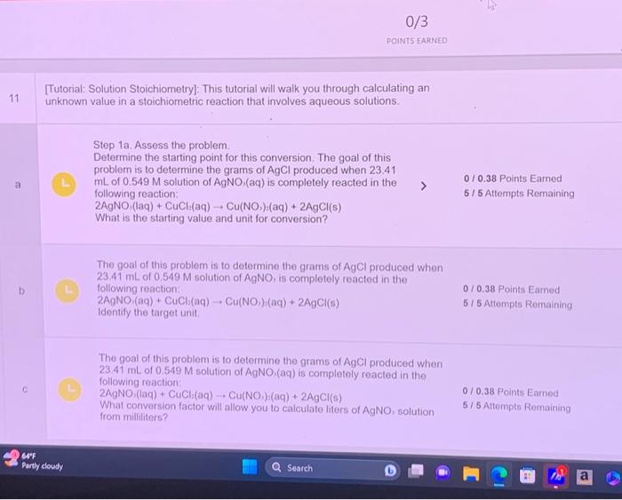 [Tutorial: Solution Stoichiometry]: This tutorial | Chegg.com