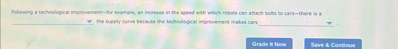 Solved Following a technological improvement-for example, an | Chegg.com