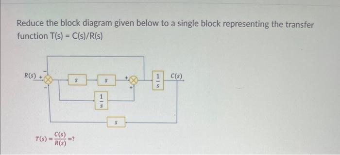 Solved Reduce the block diagram given below to a single | Chegg.com