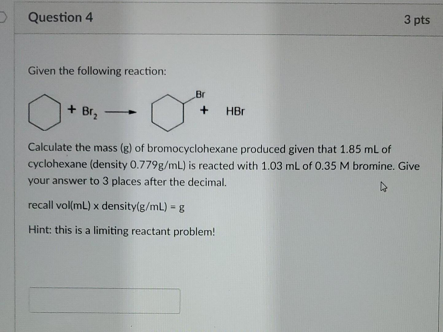 Solved Given the following reaction: Calculate the mass (g) | Chegg.com