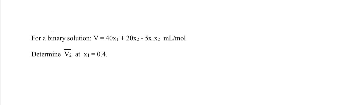 For a binary solution: | Chegg.com