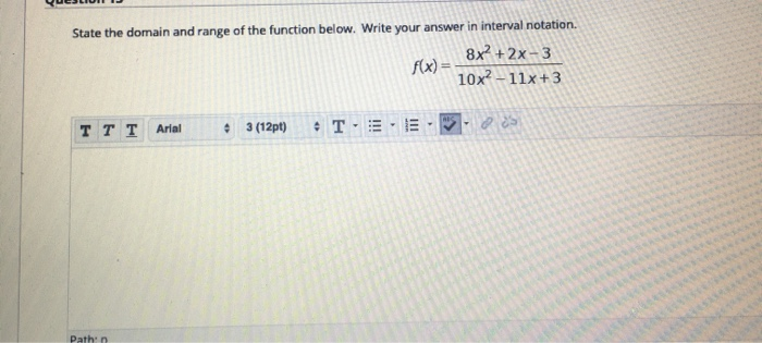 Solved State the domain and range of the function below. | Chegg.com