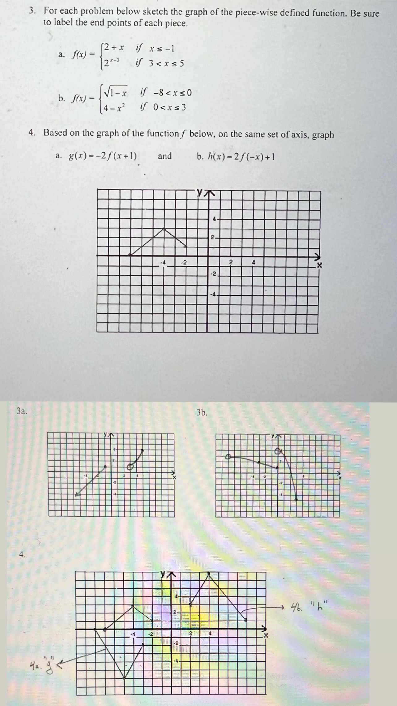 Solved For each problem below sketch the graph of the | Chegg.com