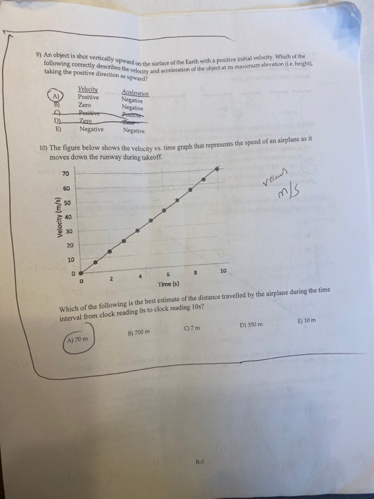 Solved 9) An object is shot vertically upward the surface of | Chegg.com