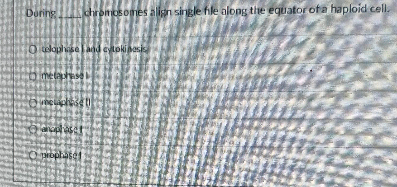 Solved During chromosomes align single file along the | Chegg.com