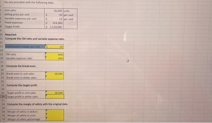 Solved You are provided with the following data. Required: | Chegg.com