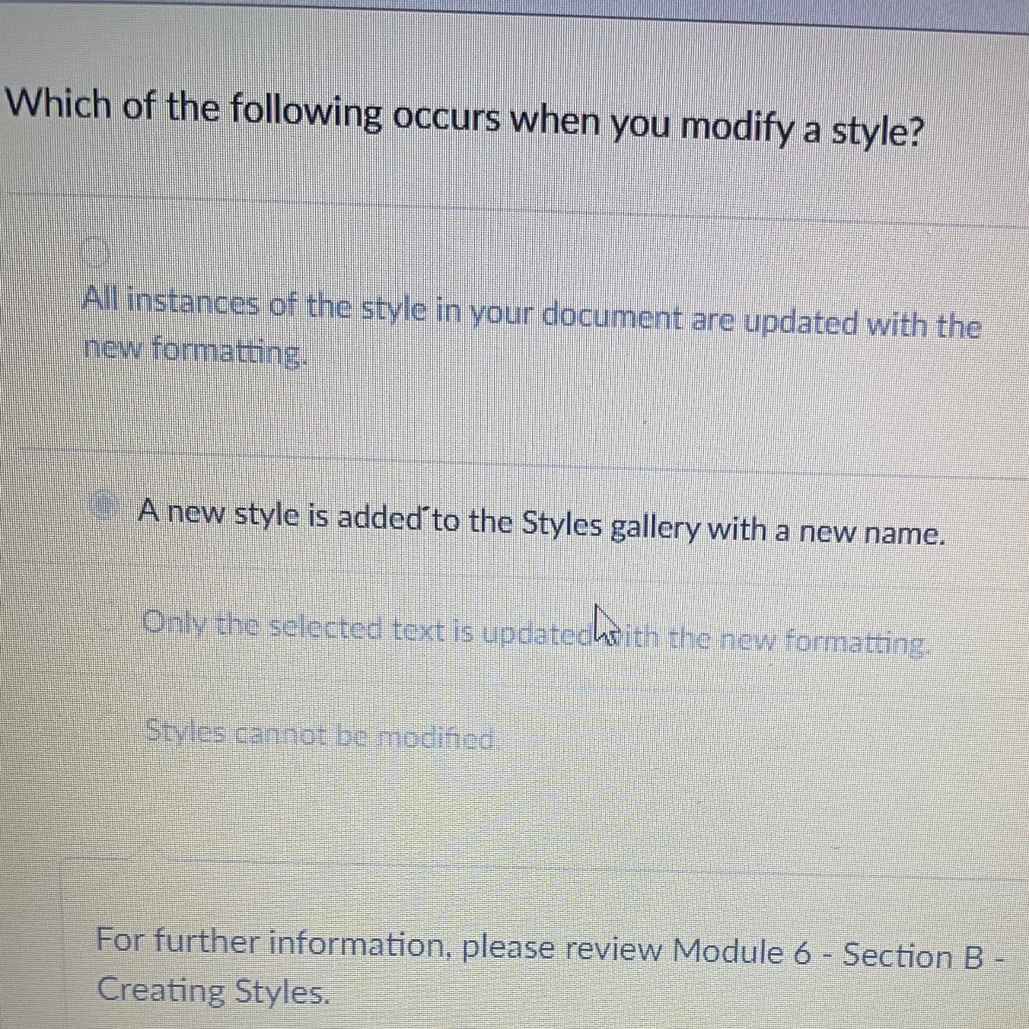 Solved Which of the following occurs when you modify a | Chegg.com