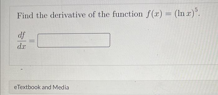 Solved Find the derivative of the function given below | Chegg.com