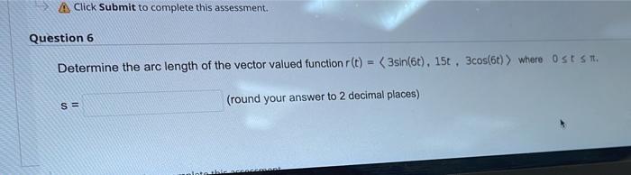 Solved Determine the arc length of the vector valued | Chegg.com