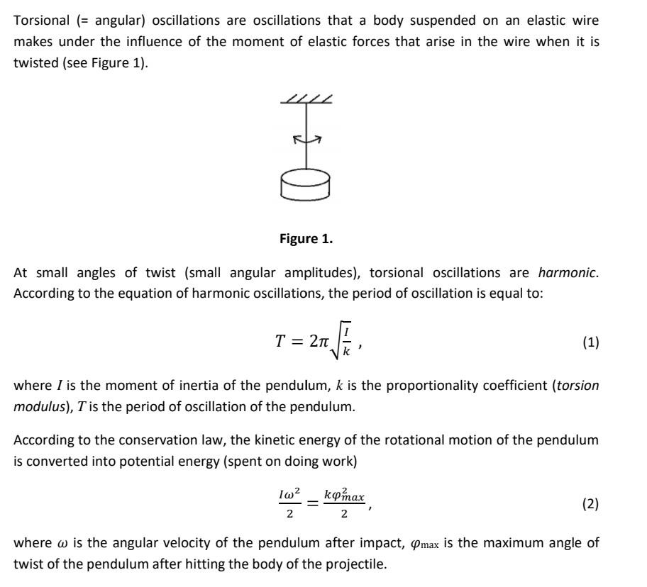 Solved Torsional (= angular) oscillations are oscillations | Chegg.com
