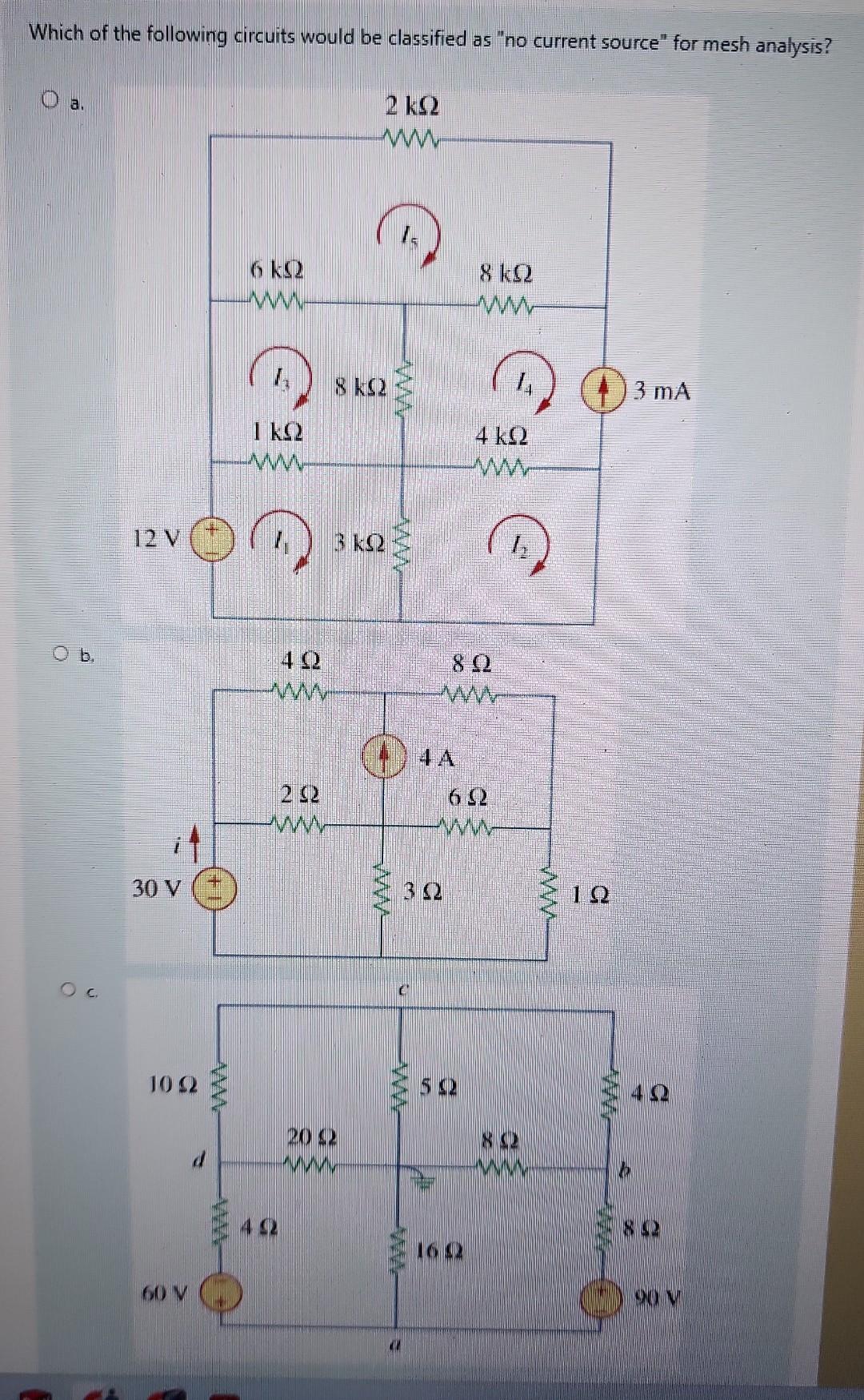 Solved Which of the following circuits a supernode to | Chegg.com