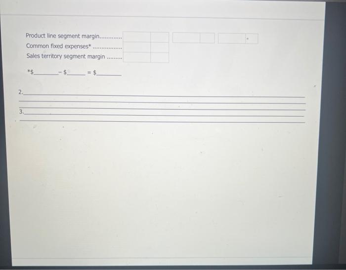 Solved Product line segment margin. Common fixed expenses* | Chegg.com