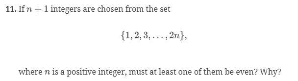 Solved If n+1 ﻿integers are chosen from the | Chegg.com