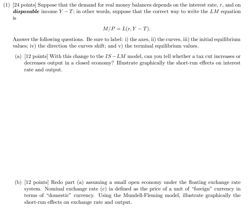 Solved (b) [12 ﻿points] ﻿Redo part (a) ﻿assuming a small | Chegg.com