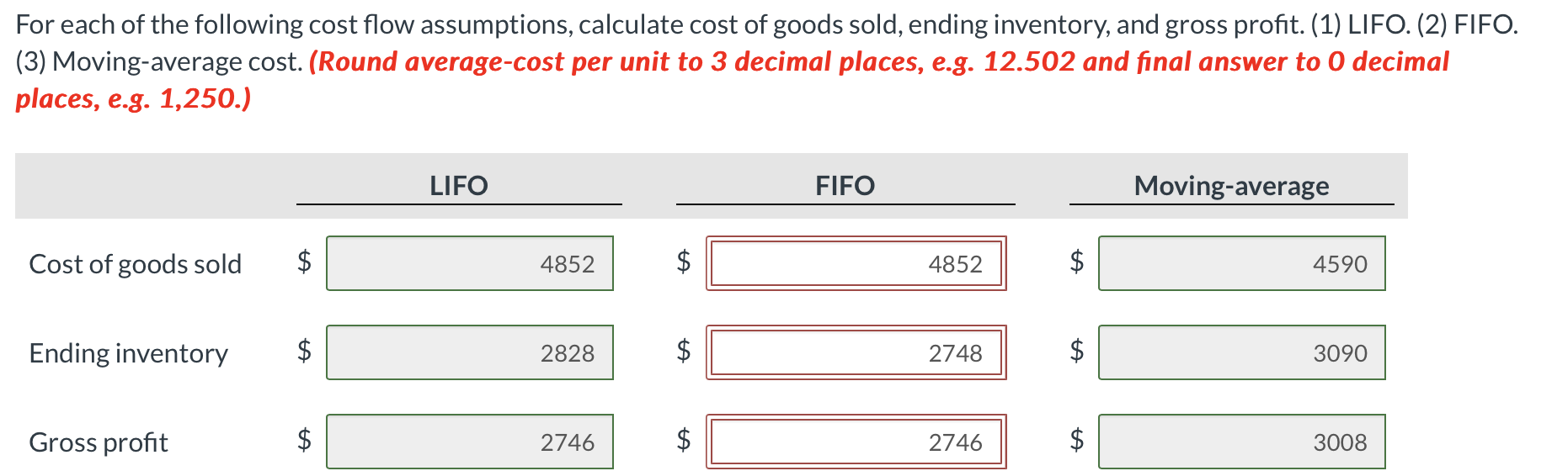 Solved Need help finding FIFO for all 3. ﻿For each of the | Chegg.com