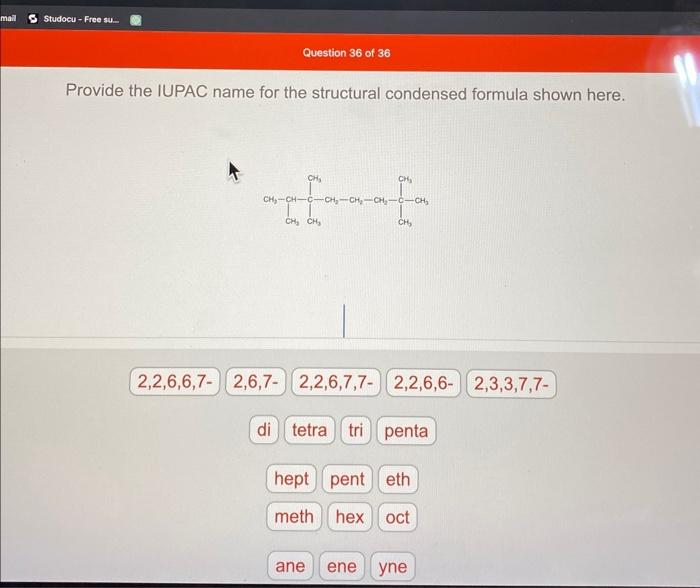Solved Provide the IUPAC name for the structural condensed | Chegg.com