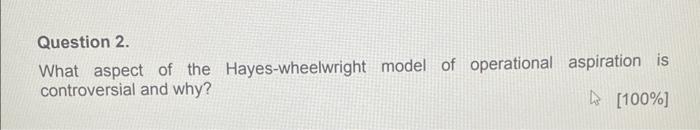 Solved Question 2. What aspect of the Hayes-wheelwright | Chegg.com