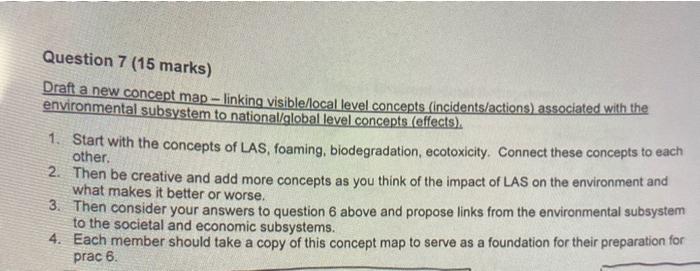 Solved Question 7 (15 marks) Draft a new concept map - | Chegg.com