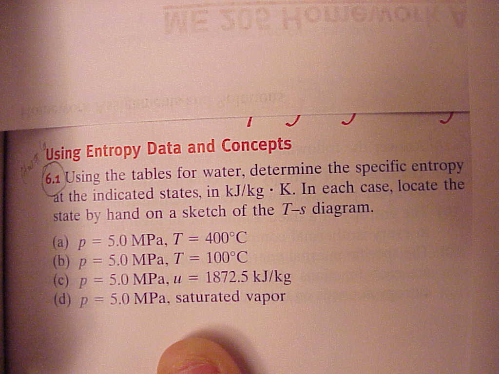 Solved Using the tables for water, determine the specific | Chegg.com