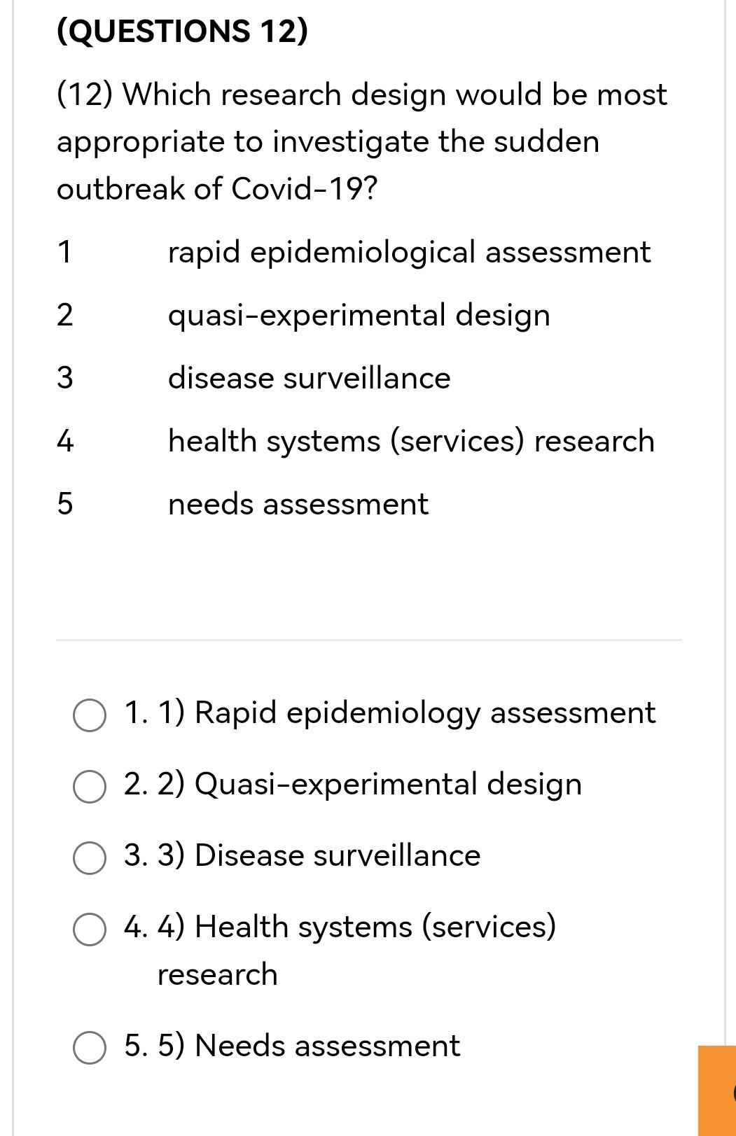 Solved (QUESTIONS 11) (11) The case study design is used in | Chegg.com