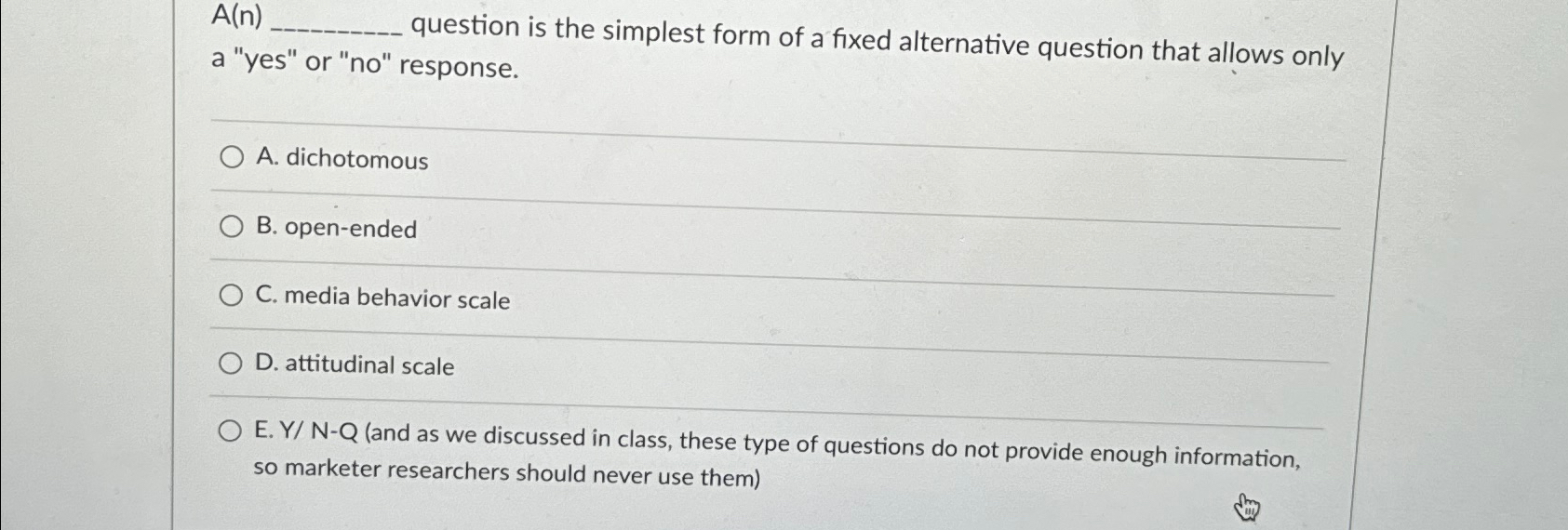 Solved A(n) ﻿question is the simplest form of a fixed | Chegg.com