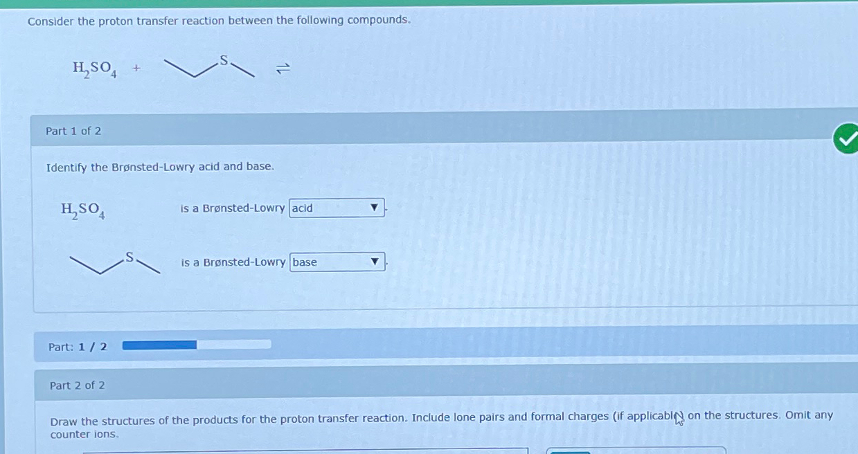 Solved Consider the proton transfer reaction between the | Chegg.com