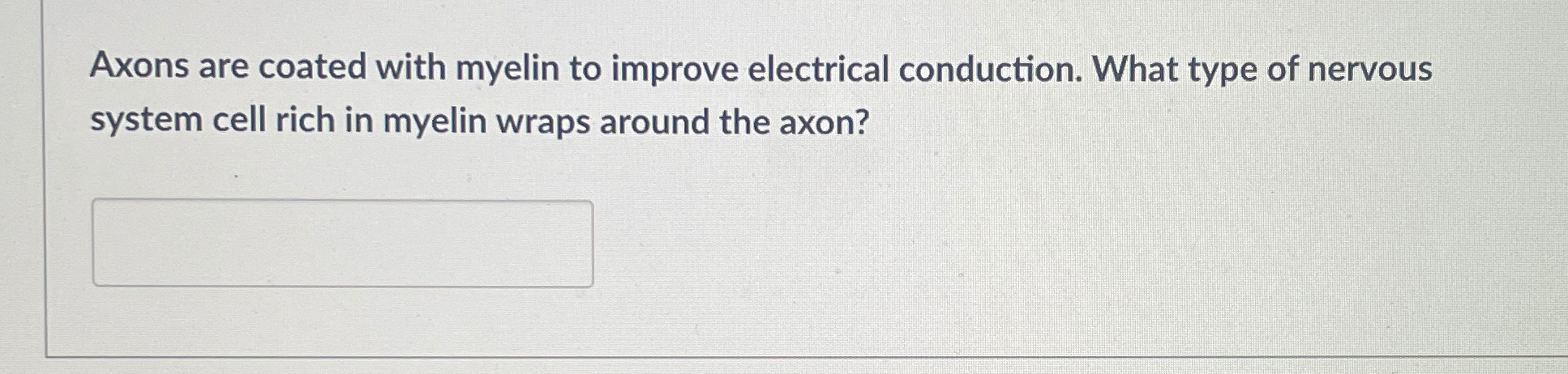 Solved Axons are coated with myelin to improve electrical | Chegg.com