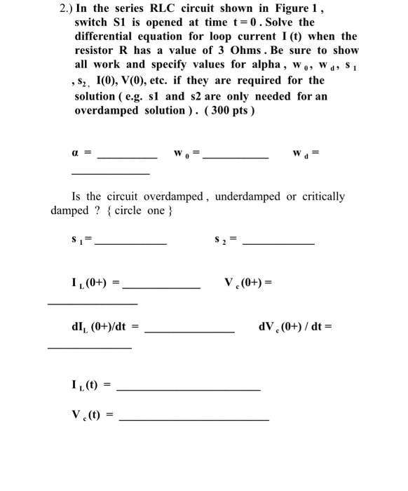 Solved 1.) In the series RLC circuit shown in Figure 1 | Chegg.com