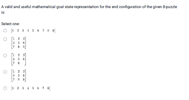 Solved A valid and useful mathematical goal state | Chegg.com