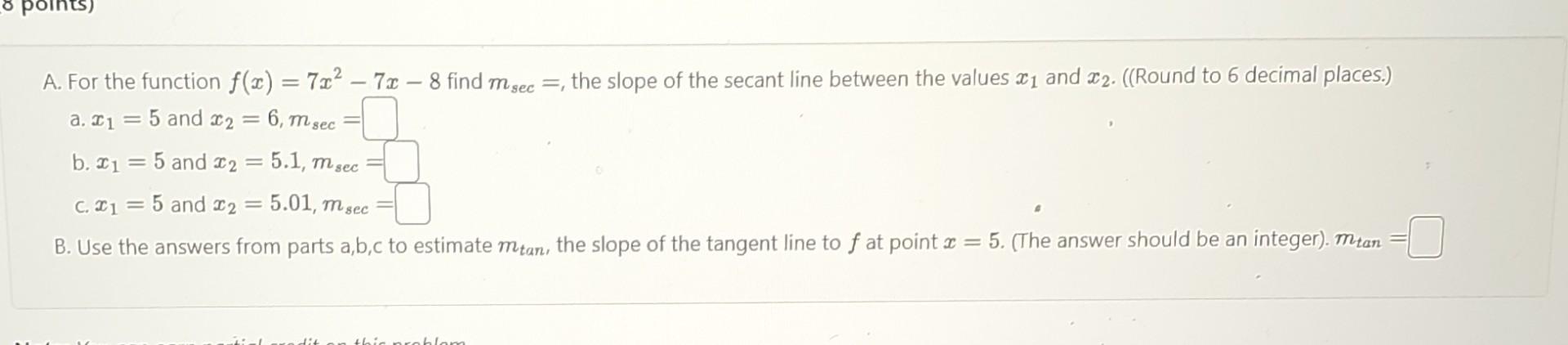 Solved 3.1b Secant Lines and Avg Velocities: Problem 1 (10 | Chegg.com