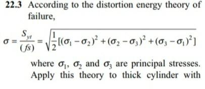 Solved 22.3 According to the distortion energy theory of | Chegg.com