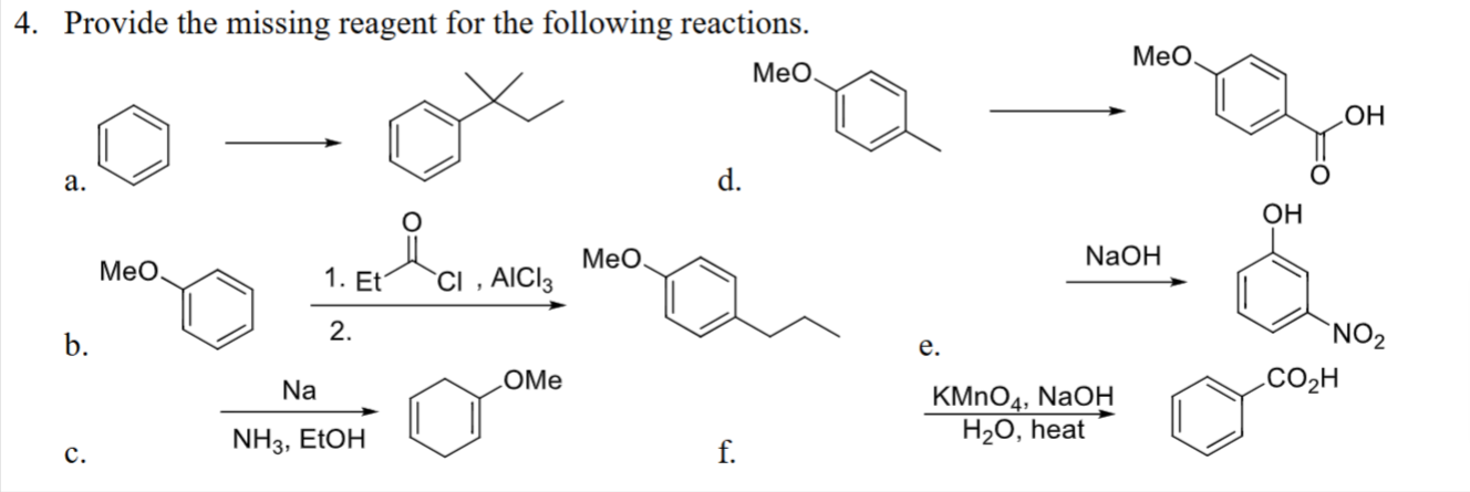 Solved Provide the missing reagent for the following | Chegg.com